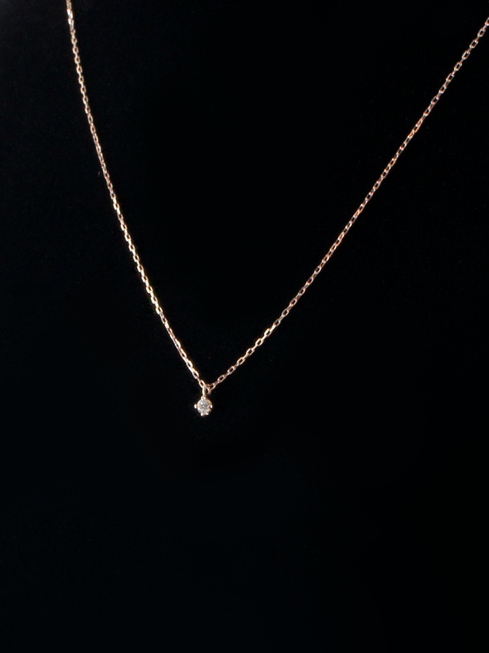 One diamond necklace K10PG – Jewelry Museum ジュエリーミュージアム
